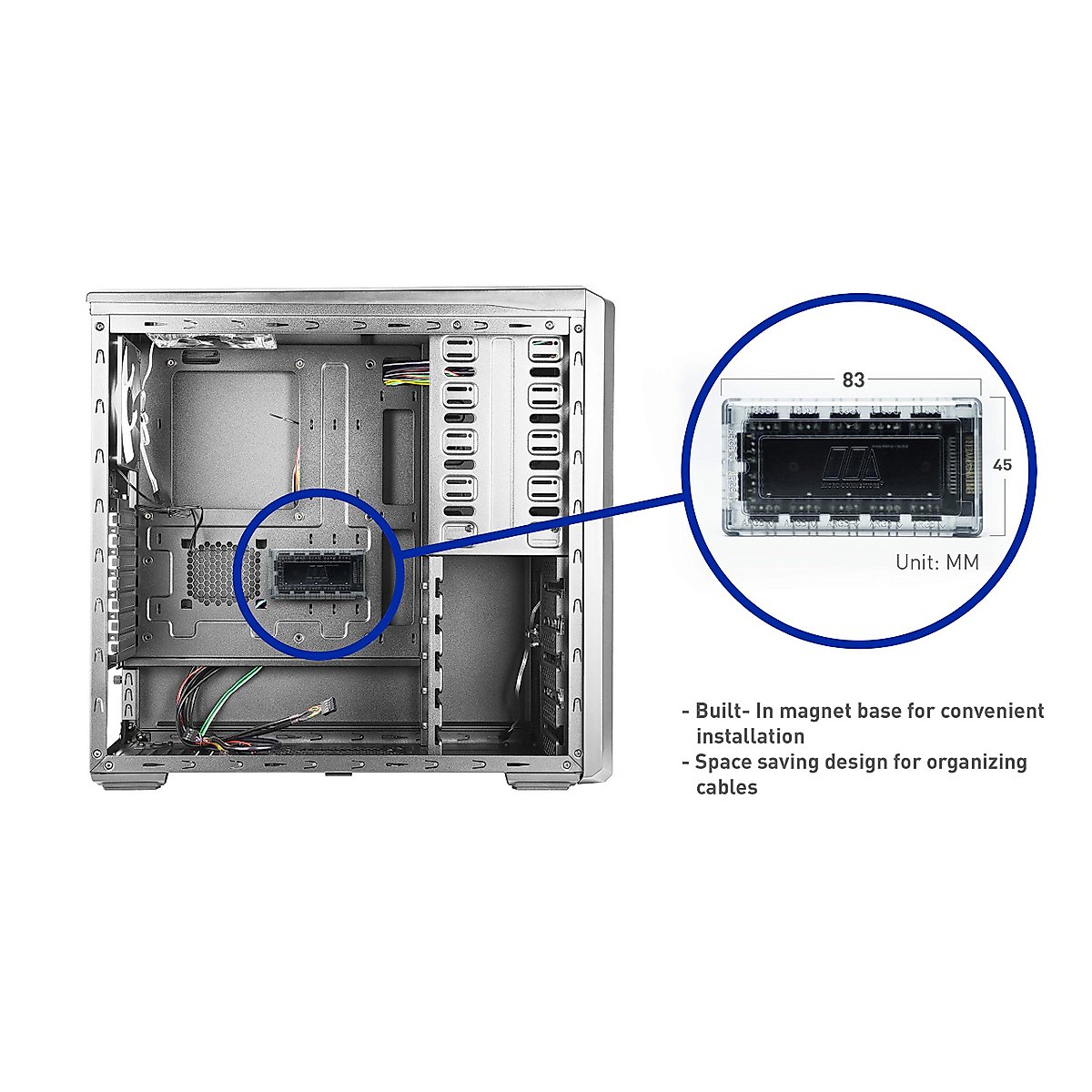 MICRO CONNECTORS 11-Port ARGB Splitter Hub for Fan and Light (S08-12ARGB)