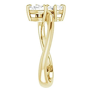 10K Solid Yellow Gold Handmade Engagement Ring 2 CT Pear Cut Moissanite Diamond Solitaire Wedding/Bridal Rings Set for Women/Her Propose Ring (7.5)