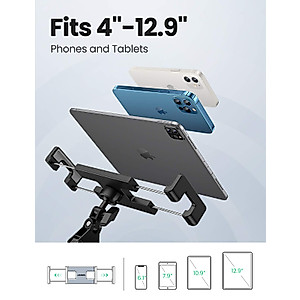 UGREEN Tablet Stand Holder for Bed Long Arm Adjustable Tablet Mount Flexible Clamp Desktop Stand Overhead Compatible for iPad Pro 10.5,9.7, Air Mini 5 4 3 2, iPhone, E-Reader, Black