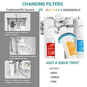 Metpure Versatile MV-Roset Red (R) + Orange (O) Quick Twist Filter Set Replacement Cartridge Bundle (1 x Sediment, 1 x Extruded Carbon Composite)