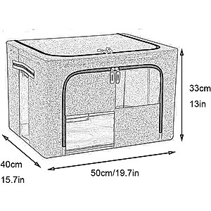 ZyHMW Large Clothes Storage Bag Organizer, 66L Clothes Storage Bins, Foldable Closet Organizers Storage Containers (Color : Ff)