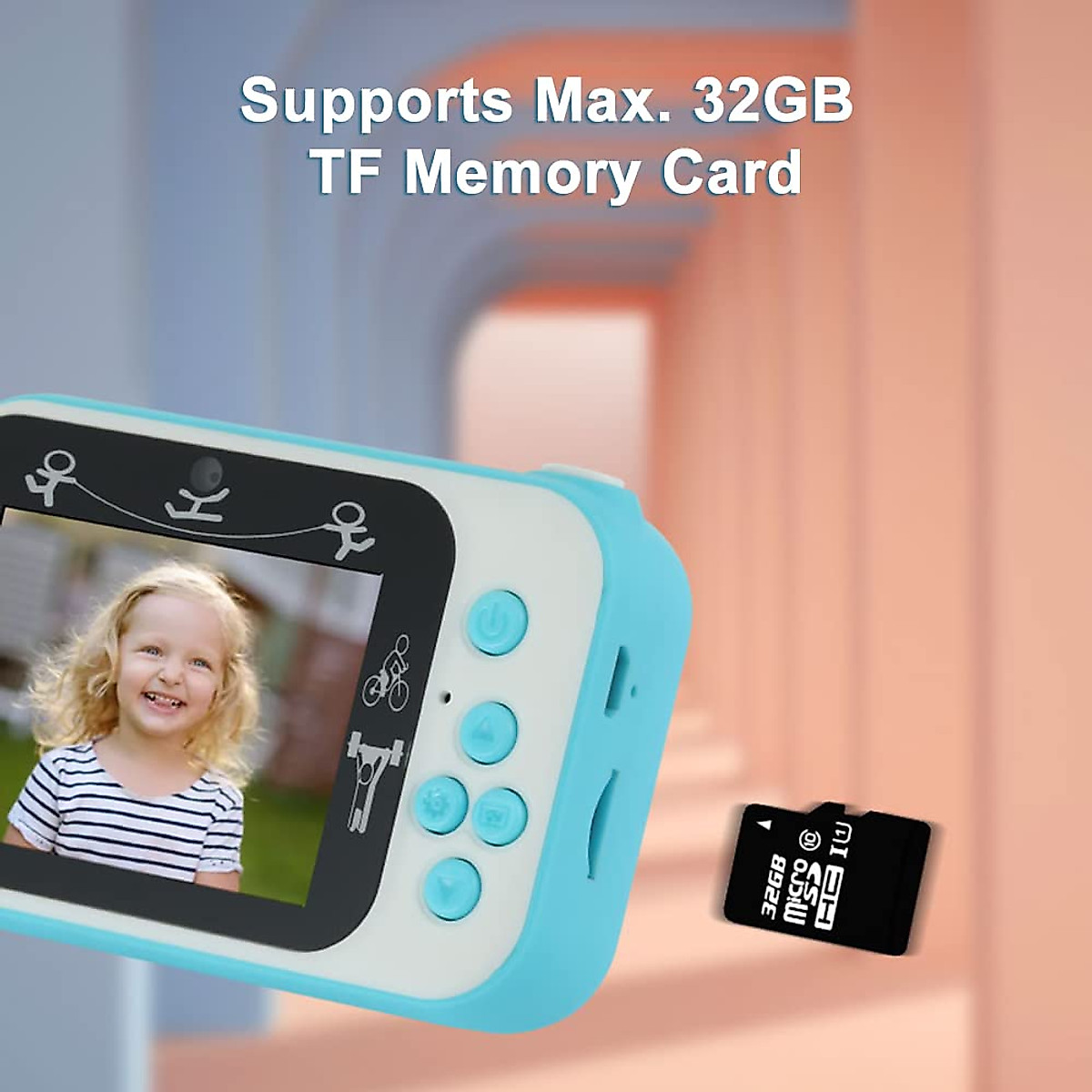 Camnoon 1080P Mini Kids Digital Camera Digital for Kids Dual Lens 2.4 Inch IPS Screen Built-in Battery Cute Photo Frames Interesting Games with Neck Strap Birthday for Boys Girls