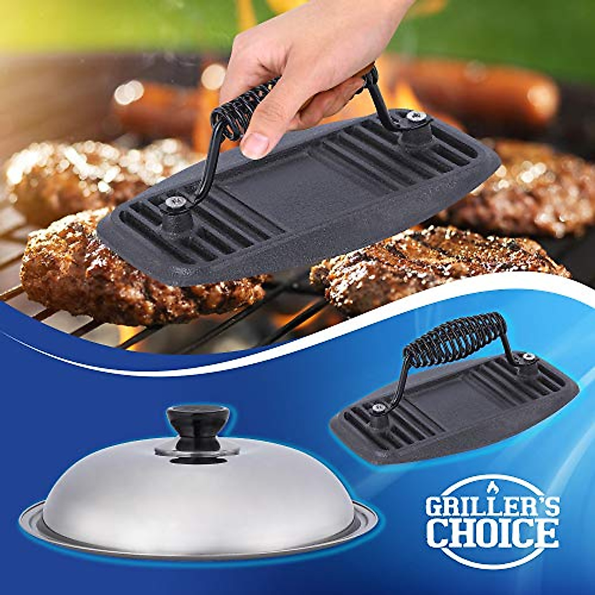 Grillers Choice- Ultimate Griddle Accessories Set- Metal Spatula Set for Flat top Grills, Commercial Heavy Duty Stainless Steel,Flat Top,Hibachi,Grilling- Designed by Chef and BBQ Judge