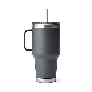 YETI Rambler 35 oz Straw Mug, Vacuum Insulated, Stainless Steel, Charcoal