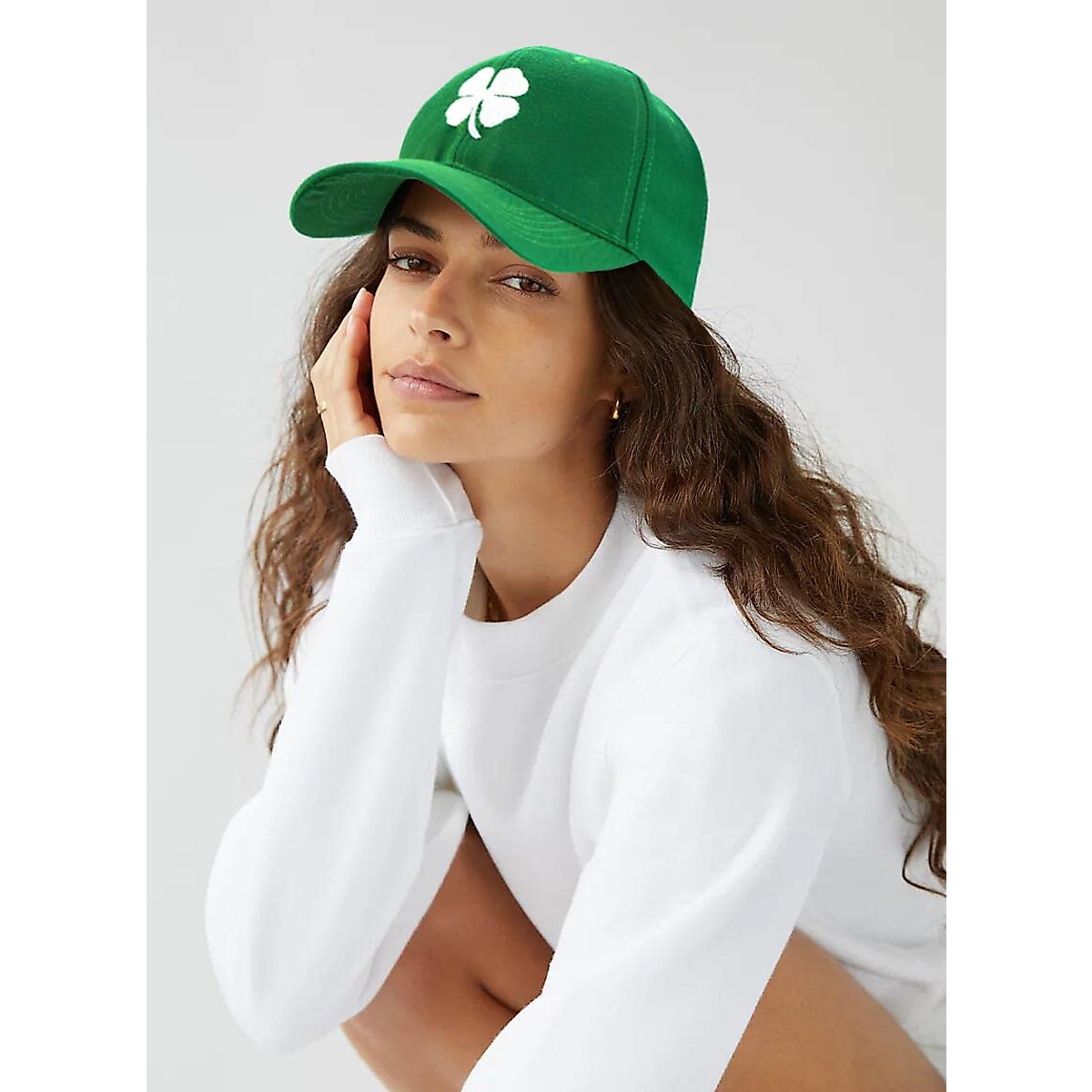 Ireland Irish 4 Leaf Clover St. Patrick's Day Hat for Men Women Embroidery Shamrock Baseball Cap Hat