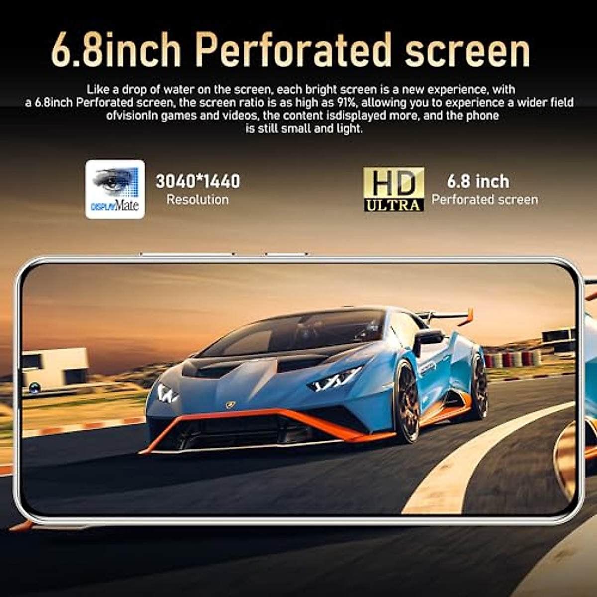 Arackyer S23 Ultra Cellphone, 5G Unlocked Android Smartphone, 6.8" FHD Display, 8GB+512GB ROM, 48+13MP Camera, 1TB Expandable Storage, 6000mAh Long Battery Life, Stylus Pen (Black)