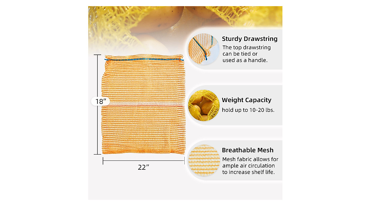 Deebree Reusable Mesh Potato Storage Bags | Breathable & Durable