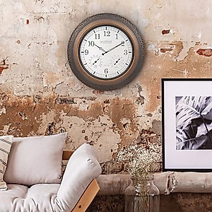 La Crosse Technology 433-3256A-INT 21-inch Bronze Indoor/Outdoor Atomic Analog Wall Clock