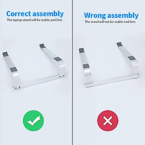 Laptop Stand for Desk，Stable MacBook Pro Stand，Ergonomic Aluminum Computer Riser for 12 13 15 16.2 inch ，Computer Cooling Stand for Mac MacBook Pro Air,HP, Dell, More PC Notebook (Silver)