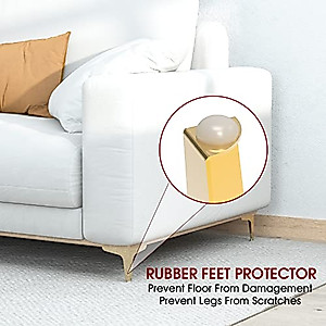 5 Inch Furniture Legs Set of 4 Right Angle Furniture Legs Metal Table Legs Metal Modern Style Sofa Legs Chair Legs Heavy Duty Sofa Replacement Feet for Couch, Nightstand, Ottoman, Cupboard (Gold)