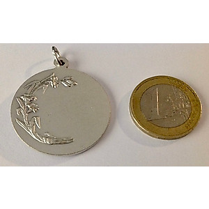 Saint Michael The Archangel Silver Tone Medal - BIg Size - 32 mm - Made in HIGH RELIEF