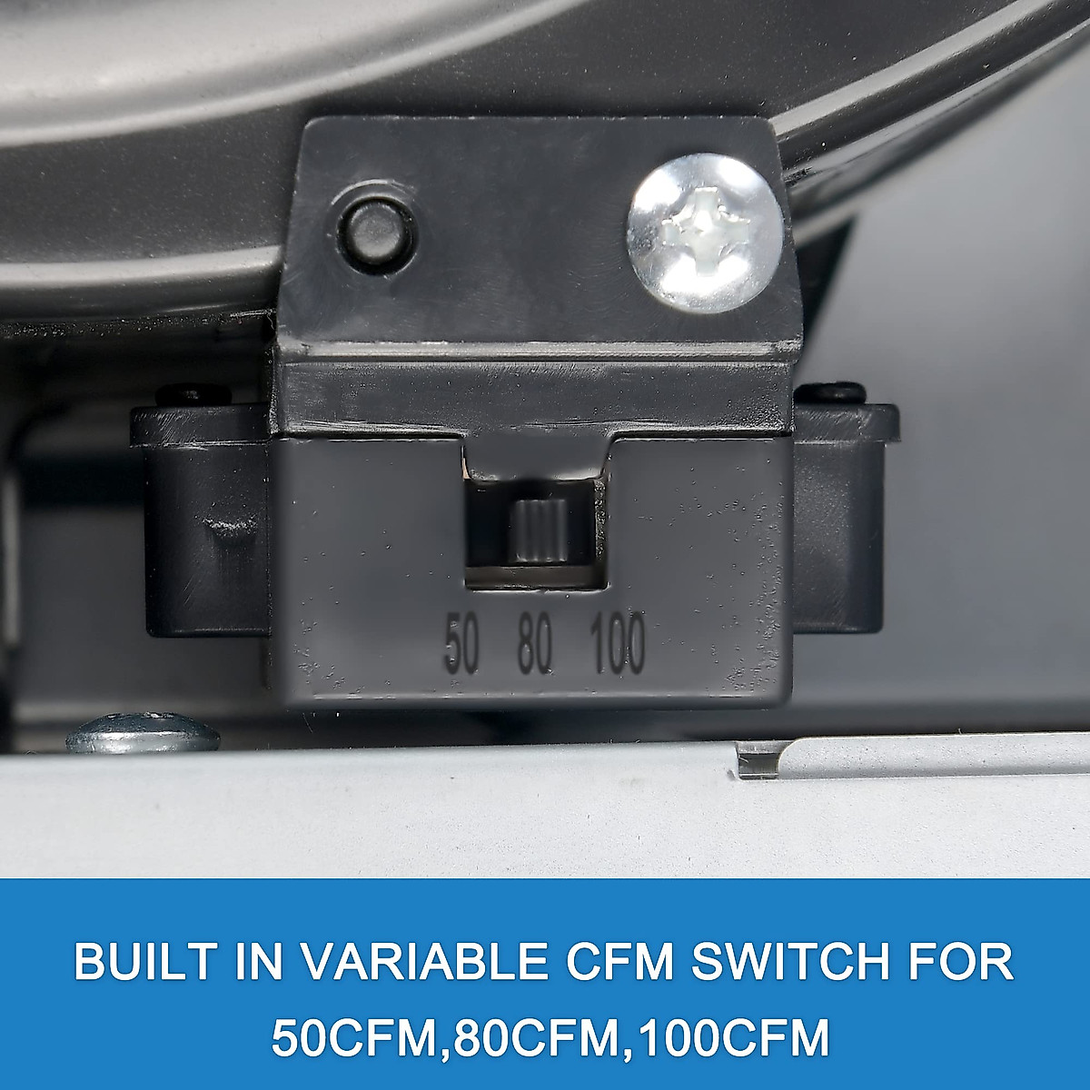 Tech Drive Bathroom fan 50-80-100 CFM DC Energy-Saving Motor,Very Quiet Ventilation and Exhaust Fan, Ceiling or Wall Mounted Fan, CFM Adjustable,White