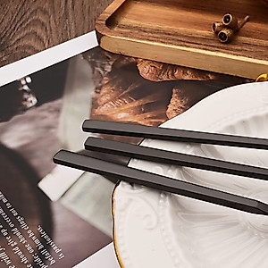 Uniturcky 16 Pcs Modern Silverware Flatware Sets, Stainless Steel Cutlery Set for 4, Forks Spoons and Knives Set for Home kitchen Restaurant, Square Handle Utensils, Matte Black