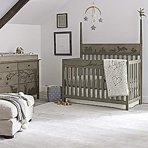 ED Ellen DeGeneres Starry Night - Super Soft Chenille Baby Blanket, Cable Knit with Pom Poms, Grey/White (Pack of 2)