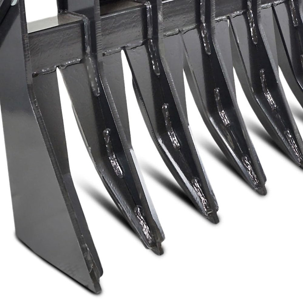 Titan Attachments Skid Steer Root Rake Attachment 60in Wide, Universal Quick Tach Hookup, Root Clearing Brush Rake, Land Clearing Site Prep Implement, Roll Debris, Silage, Brush to Burn Pile