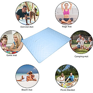 Eanpet Baby Play Mat Large Cooling Floor Mats Indoor Foldable Sleeping Pad Non-Slip Crawling Mat for Kids Summer Living Room Rug Women Yoga Mat Outdoor Picnic Blanket,59" x 79",Blue