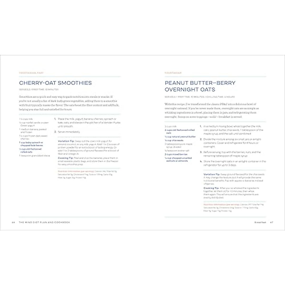 The MIND Diet Plan and Cookbook: Recipes and Lifestyle Guidelines to Help Prevent Alzheimer's and Dementia