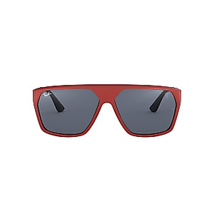 Ray-Ban Rb4309m Scuderia Ferrari Collection Square Sunglasses, Matte Red/Grey, 61 mm