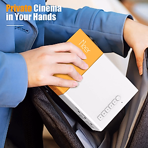 Meer Mini Projector,Portable Movie Projector,Smart Home Projector,Neat Projector for iOS,Android,Windows,PS5,Laptop,TV-Stick,Compatible with HDMI,USB,Audio,TF Card,AV and Remote Control