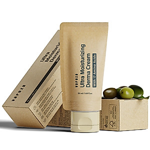 varuza Ultra Moisturizing Derma Facial Cream – Oil Free Deep Hydrating Face Moisturizer – Vegan, EWG Verified Product Korea Skin Care with Hyaluronic Acid, Amino Acids, Non-Sticky Unscented Lotion