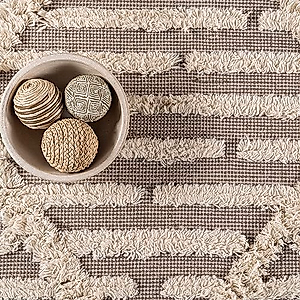 nuLOOM Kandice Contemporary Trellis Wool Blend Area Rug, 8x10, Beige