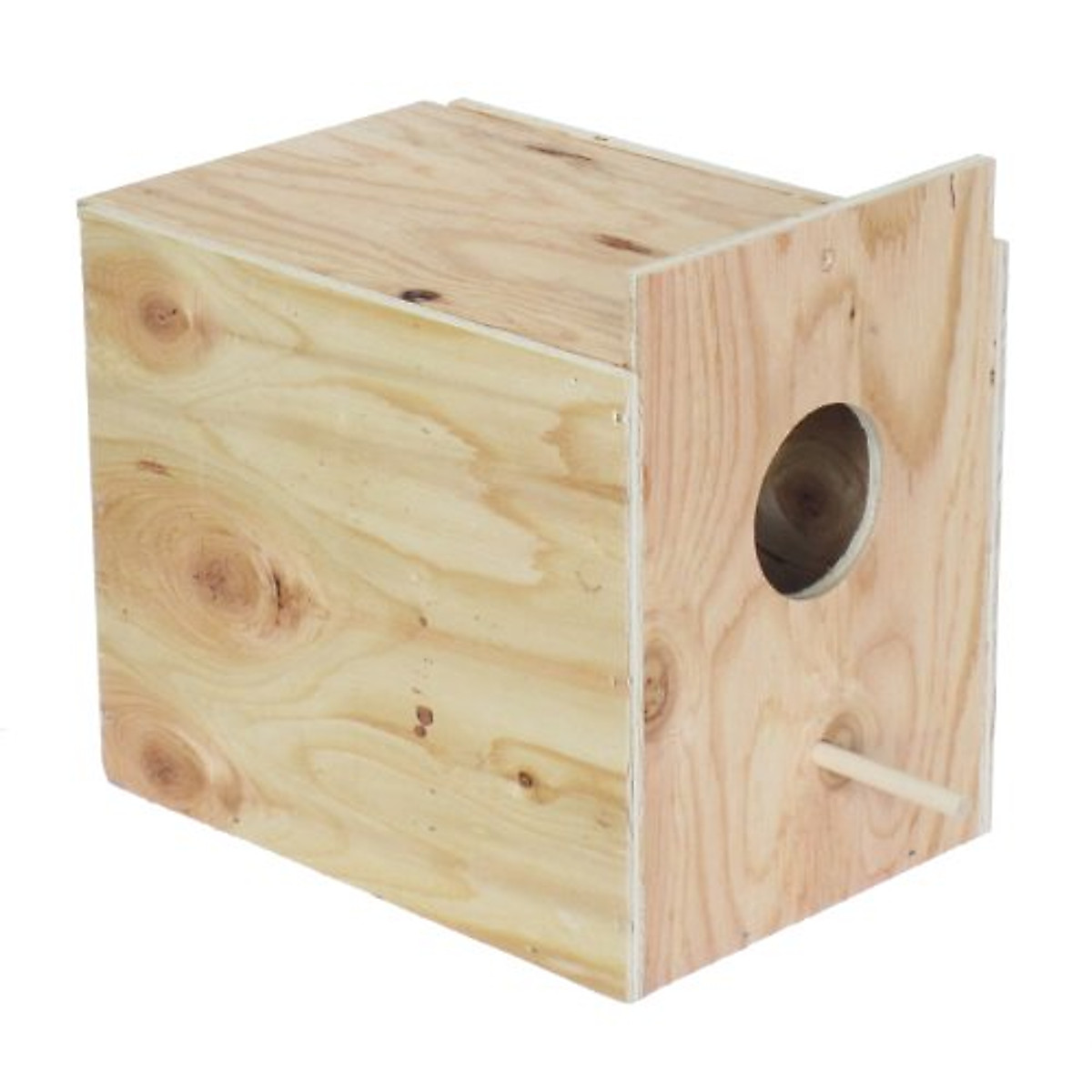 YML Assembled Wooden Nest Box for Outside Mount with Dowel, Large,White