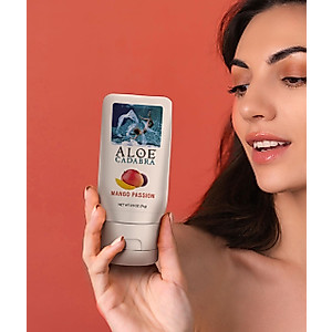 Aloe Cadabra Flavored Personal Lubricant and Vaginal Moisturizer, Organic Edible Aloe Lube for Men, Women and Couples, Non-Staining, pH Balanced, Toy Compatible (Mango Passion, 2.5 Ounces, 1 Pack)