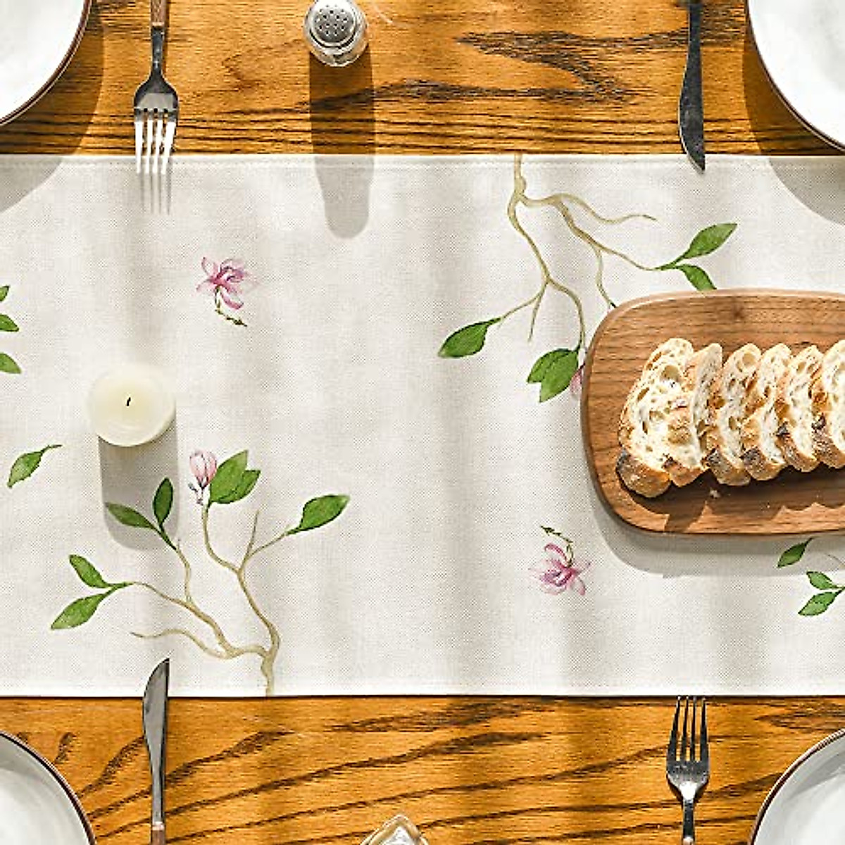 Artoid Mode Tulip Buffalo Plaid Truck Spring Table Runner, Summer Seasonal Anniversary Holiday Kitchen Dining Table Decoration for Indoor Outdoor Home Party Decor 13 x 72 Inch