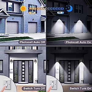 Led Emergency Light With Battery Backup Photocell Sensor,Outdoor Emergency Wall Pack Light,Waterproof Self Test Commercial Exterior Aluminum Emergency Light,120-277V UL 924 Wet Location (1 Pack)