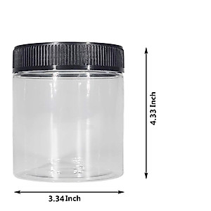 16oz Plastic Jars With Lids, Airtight Container for Food Storage, Clear Plastic Jars Ideal For Dry Food, Peanut Butter, Honey Jam,Cosmetics, Cream, Bathroom and Storage(set of16)