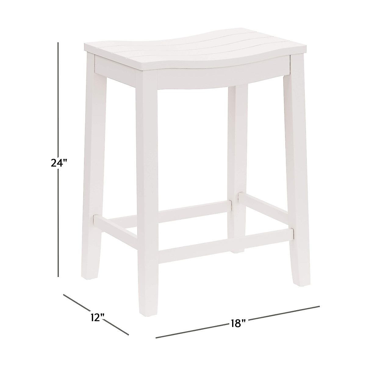 Hillsdale Furniture Fiddler Backless Counter Height Saddle Stool, White