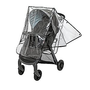 Nuby Deluxe Stroller Weather Shield, Clear Plastic Cover with Storage Pocket & Vented Sides