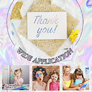 Kosiz 100 Sheets Metallic Holographic Card Stock Shiny Glitter Cardstock Paper Iridescent Mirror Paper 8.5 x 11'' 250 GSM Thick Mixed Color Foil Paper for Scrapbook Letter Poster Craft(Laser Color)