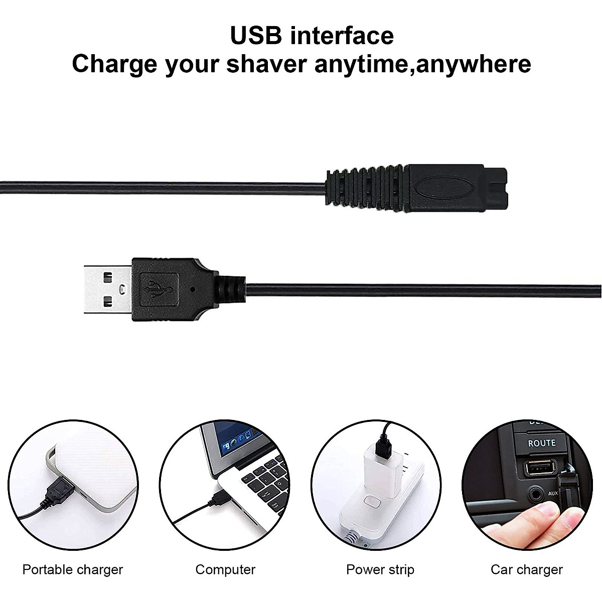 4PCS LinMei Solo Replacement Heads Compatible for 1st Generation Microtouch Solo Mens Shaver with Shaver Charging Cable for Electric Trimmer