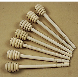 Pack of 50 Pieces 6 Inch Wood Honey Dipper tick Spoon Dip Drizzler Server for Honey Jar Dispense Drizzle Honey New