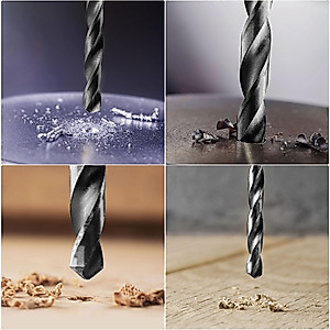 uxcell High Speed Steel Lengthen Straight Shank Twist Drill Bit Fully Ground Black Oxide 1mm Drill Diameter 60mm Total Length 33mm Drill Bit Length 6 Pcs