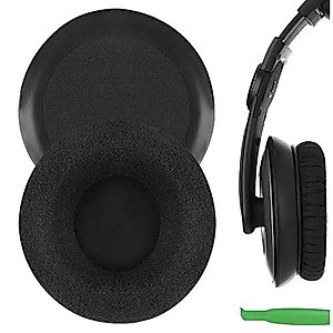Geekria Comfort Velour Replacement Ear Pads for Sennheiser HD215, HD225 Headphones Ear Cushions, Headset Earpads, Ear Cups Cover Repair Parts (Black)