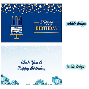 Jumbo Birthday Card with Envelope,14×22 inches Extra Large Navy Blue Birthday Party Greeting Card,Giant Guest Book Message Greeting Cards,Big Birthday Gifts Card for Men,Happy Birthday Party Decorations Supplies