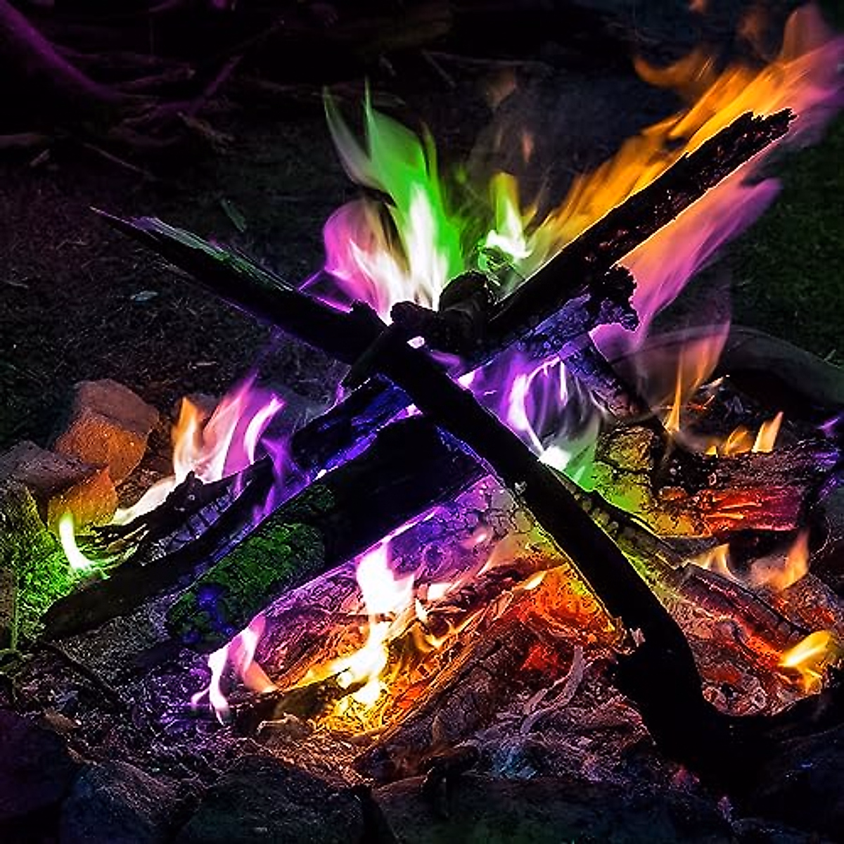 GOFIRE Colored Flames, Magical, Vibrant, Dancing Colors for Campfires, Firepits, Fireplaces or Bonfires | 25 Pack