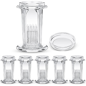 Sieral 6 Pieces Staining Jar 5 Slides Capacity Staining Tank 60 ml Glass Jar with Lid for Lab Microscope Supplies