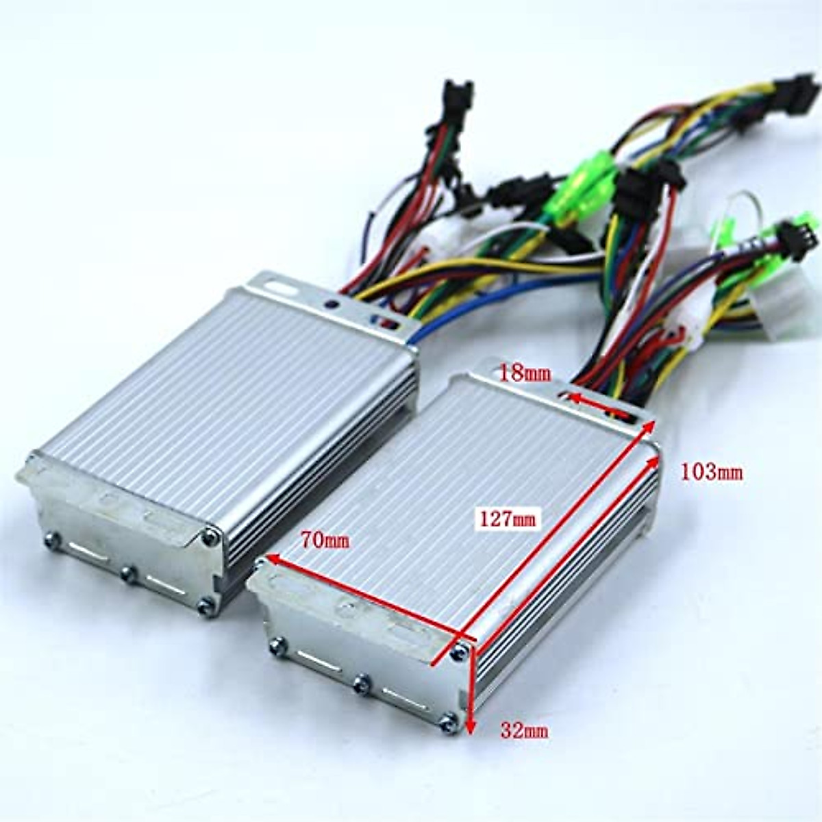 Bike Fender Dual Drive 36V/48V 350W BLDC Electric Scooter Controller E-Bike 2 pcs brushless Speed Driver and 1Pcs LCD Display one Set Mud Guards (Size : 36V Set)