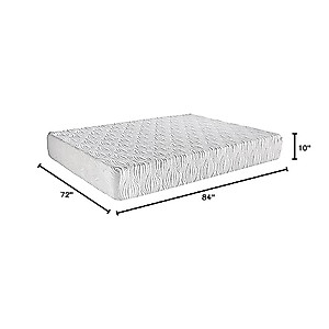 AC Pacific VISCO Gel Gel Infused Polyester Memory Foam Mattress Made in USA, California King Deluxe, White