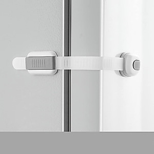 Easy to Install Nitems Cabinet Locks for Babies with Adhesive for Kitchen Cupboard Doors, Fridge, Toilet Seat, Improved Child Safety, No Trapped Fingers- 6Pack-4 Extra 3M (22cm Strap Length, 6.00)