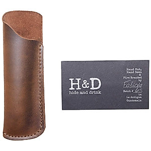 Hide & Drink, Rustic Comb Case (Comb NOT Included), Protector Holster, Stylish Sleeve, Personal Care, Barber Accessories, Full Grain Leather, Handmade, Bourbon Brown