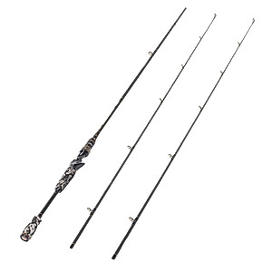 Entsport E Series - Camo Legend 2-Piece 7-Feet Casting Rod 24 Ton Carbon Fiber Baitcasting with 2 Tips - Medium and Medium Heavy Portable Bass Fishing Rod Baitcaster
