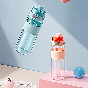 CMSH Sport Water Bottle 24oz&32oz large diameter flip top water bottle with Straw & Anti-scalding,One-click open,two ways to drink, suitable for all occasions Sports fitness leisure（32OZ-Blue