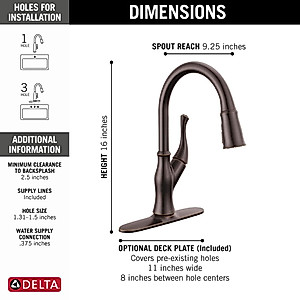 Delta Faucet Ophelia Oil Rubbed Bronze Kitchen Faucet, Kitchen Faucets with Pull Down Sprayer, Kitchen Sink Faucet, Faucet for Kitchen Sink with Magnetic Docking, Venetian Bronze 19888Z-RB-DST