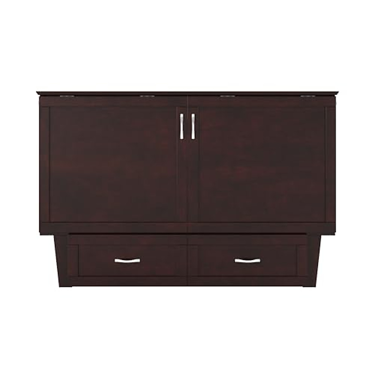 AFI, Chelsea Mid-Century Modern Queen Solid Wood Murphy Bed Chest with Mattress in Espresso