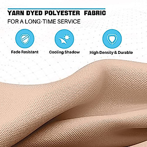 SUPERJARE 14FT Outdoor Patio Umbrella with Base Included, Extra Large Table Umbrella with Fade Resistant Canopy, Double Sided Outdoor Umbrellas for Pool, Deck, Market, Backyard-Beige