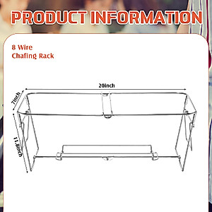 Thyle 8 Pcs Chafing Wire Rack Chafing Dish Rack, Foldable Buffet Serving Stand Easy Storage Reuse Dish Serving Trays Food Warmer Catering Supplies for Parties Occasions Events